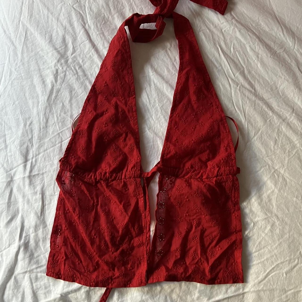 NWT edikted red backless halter top - size extra... - Depop
