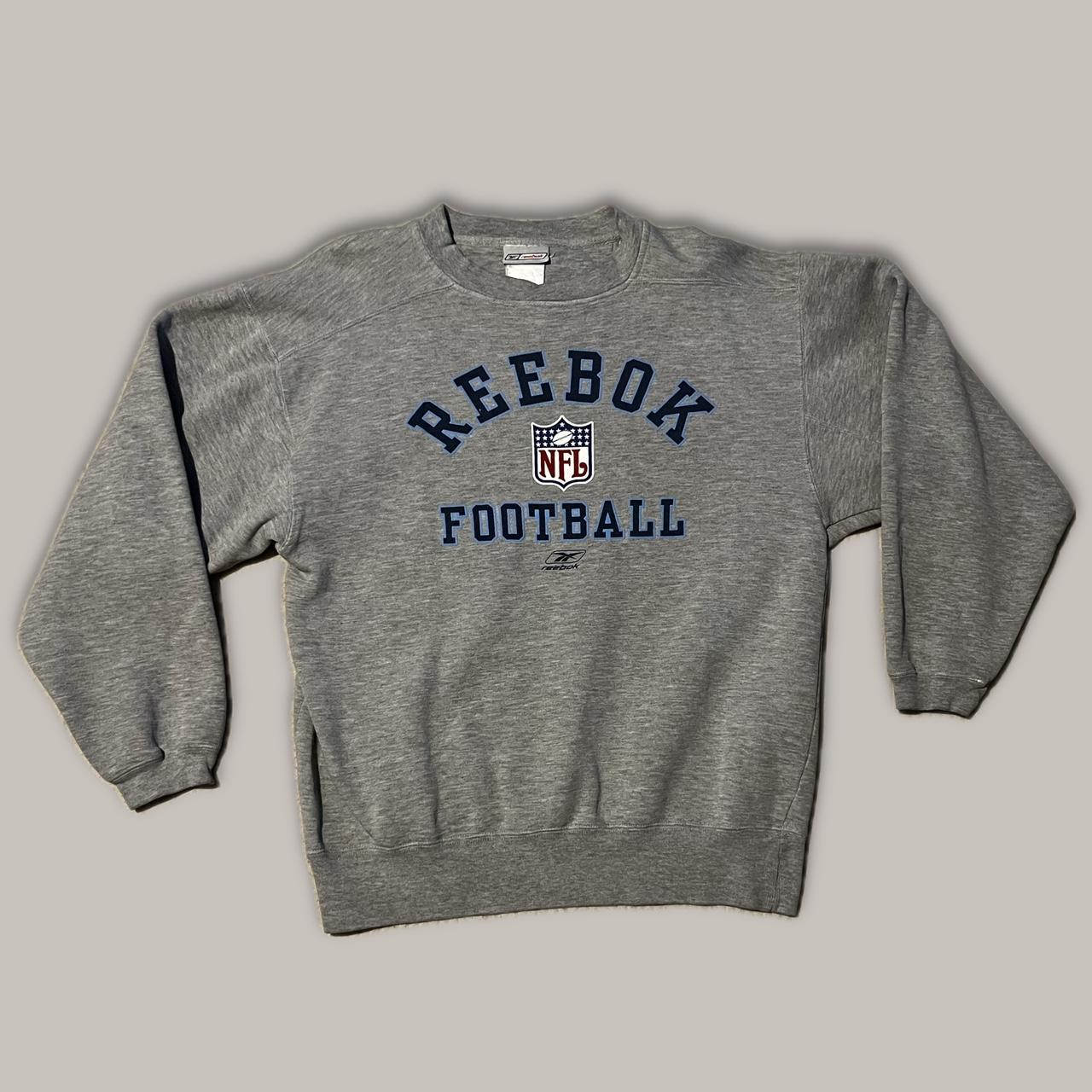 Reebok NFL Football Grey Pullover Sweater Jumper... - Depop