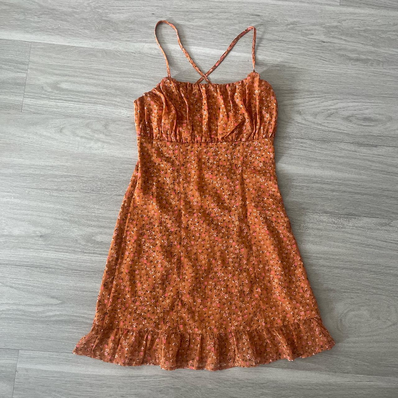 Cottage core orange sundress 💐🍓 Beautiful dress... - Depop