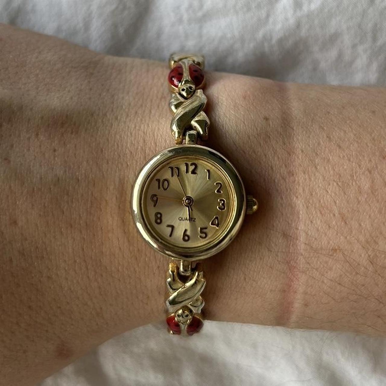 Cutest vintage watch. Gold metal with ladybug... - Depop