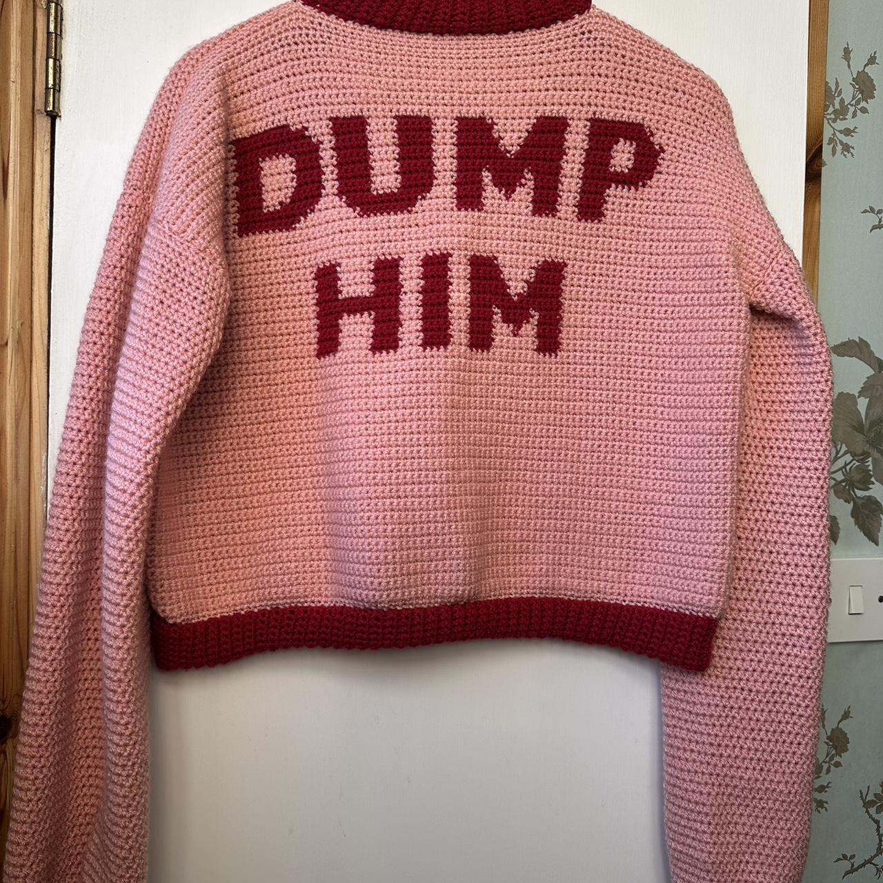 Handmade oversized crochet DUMP HIM jumper. Made... | Depop