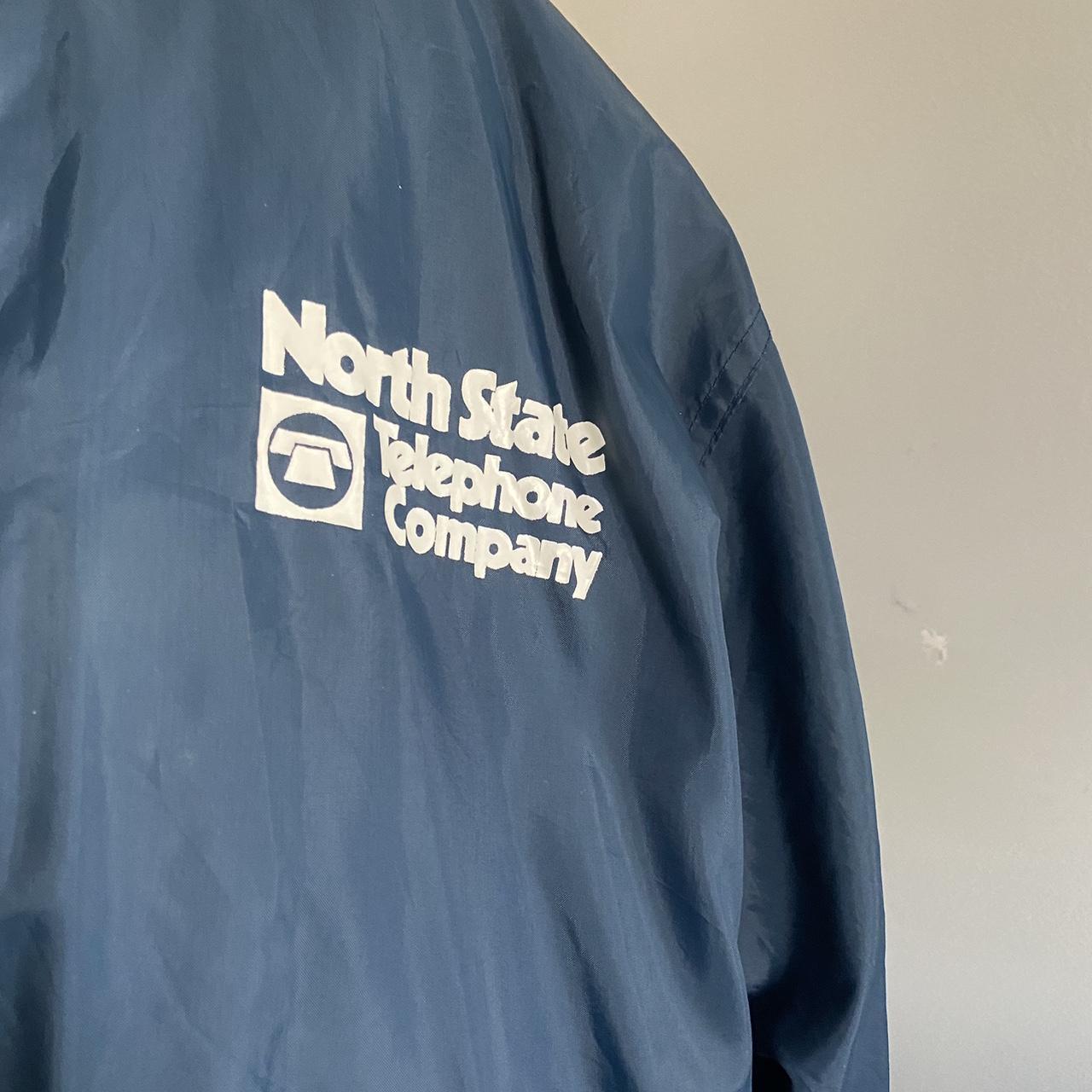 Super cool navy and white wind breaker -north... - Depop