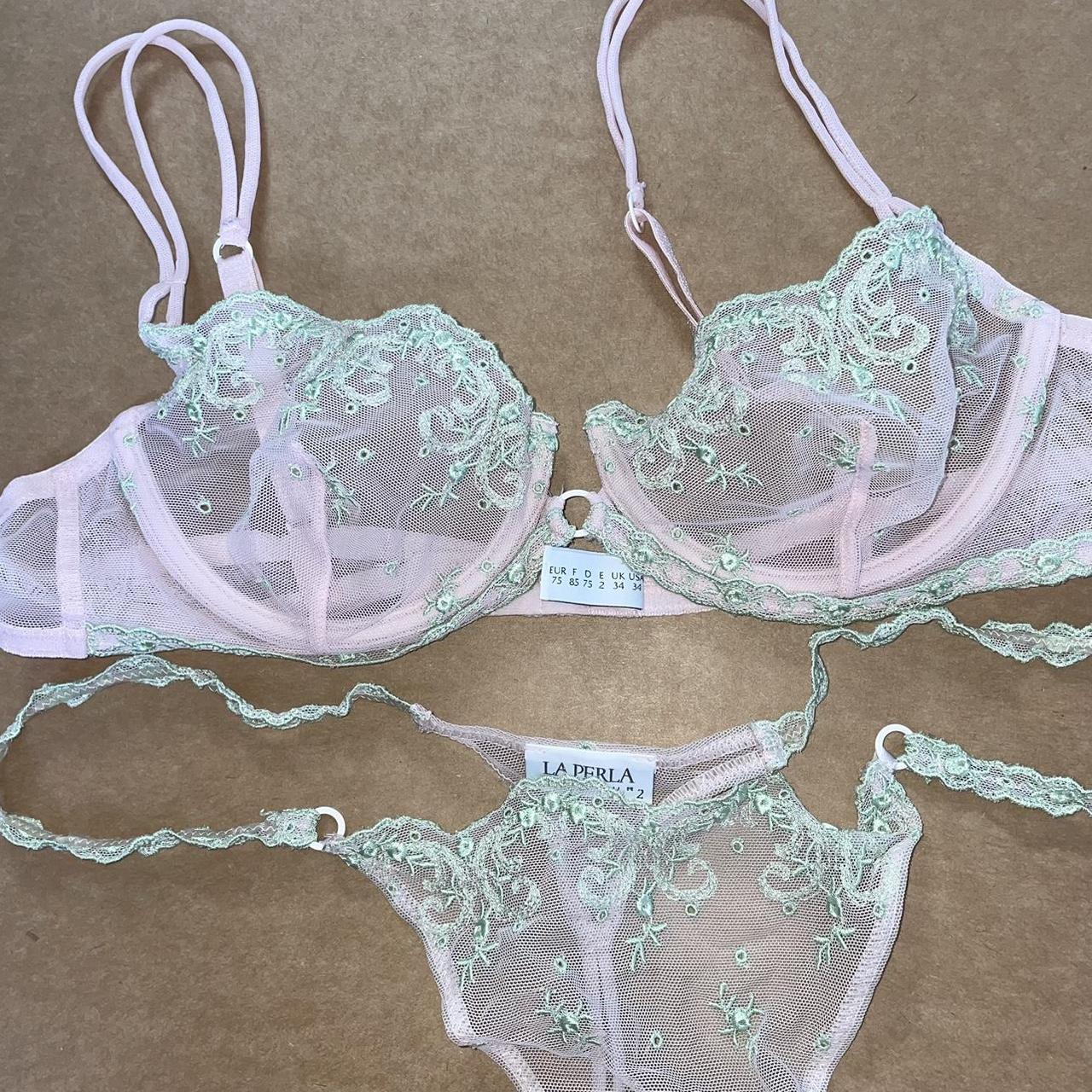 La Perla Womens Green And Pink Nightwear Depop