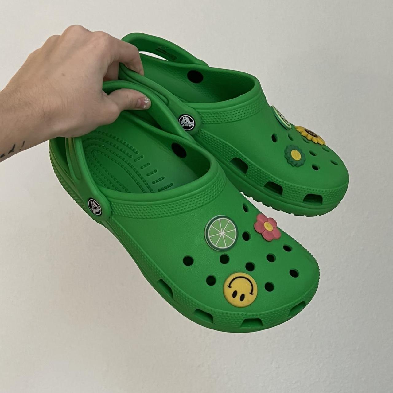 Crocs Women's Green Clogs | Depop