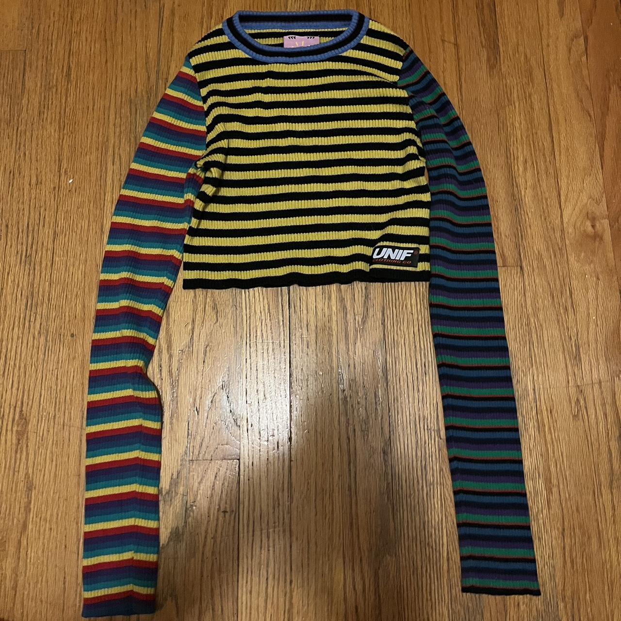 unif rainbow sweater #unif - Depop