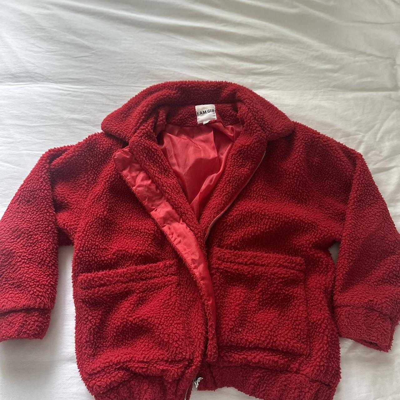 I.AM.GIA red teddy jacket - in great condition, has... - Depop