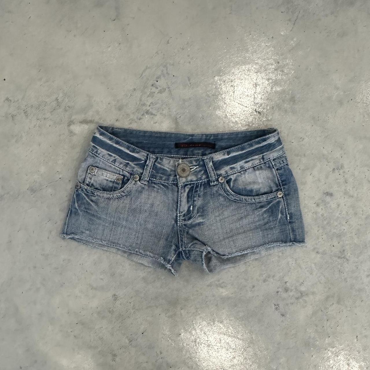 denim micro mini shorts, size women’s 28. oversized... - Depop