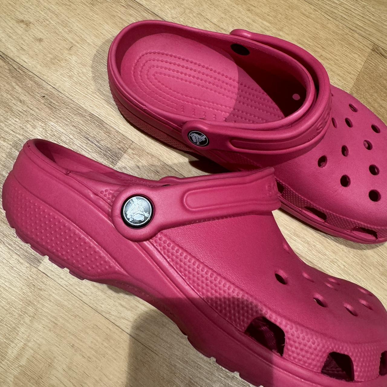 Hot pink crocs- unauthentic Size 7 women’s Really... - Depop
