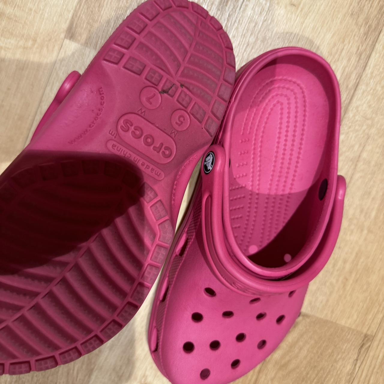 Hot pink crocs- unauthentic Size 7 women’s Really... - Depop