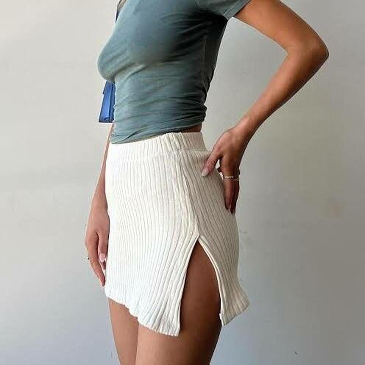 Mr Winston co Ribbed mini skirt Barely worn Great... - Depop