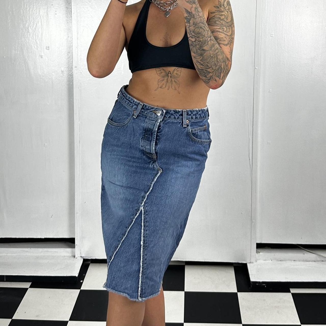 Beautt Vintage GAP 90s Denim Midi Skirt ... - Depop