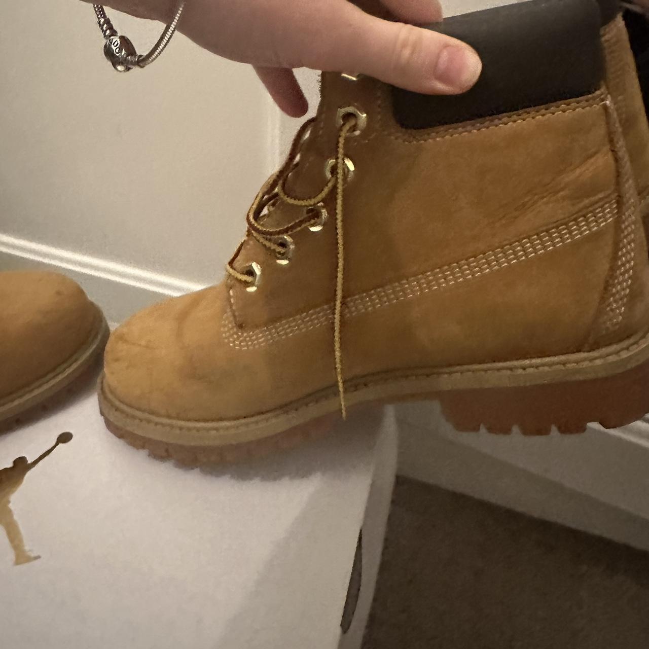 SOLD. Timberlands boots wheat junior / women’s size... - Depop