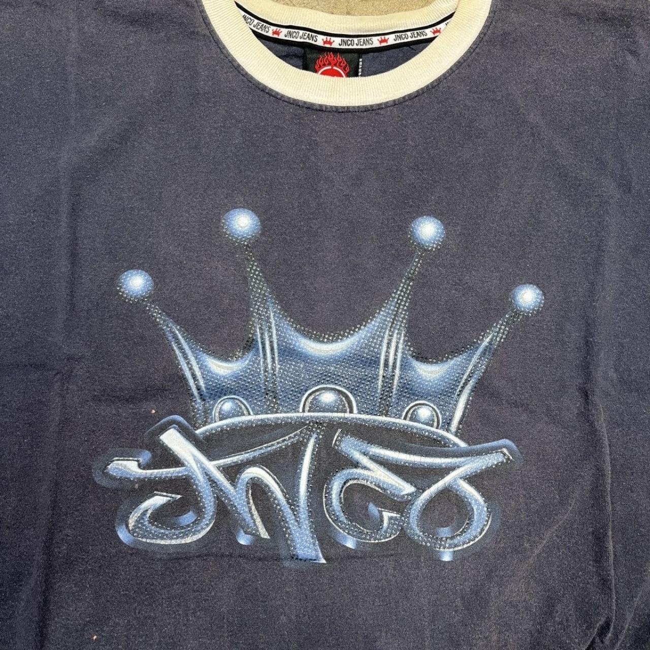 Vintage JNCO Shirt Ringer Crown Graphic XXL Pit to... - Depop