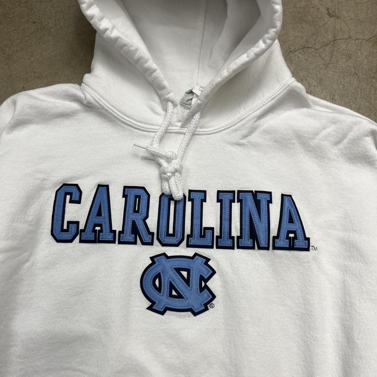 Vintage 90s North Carolina Tar Heels hoodie white... - Depop