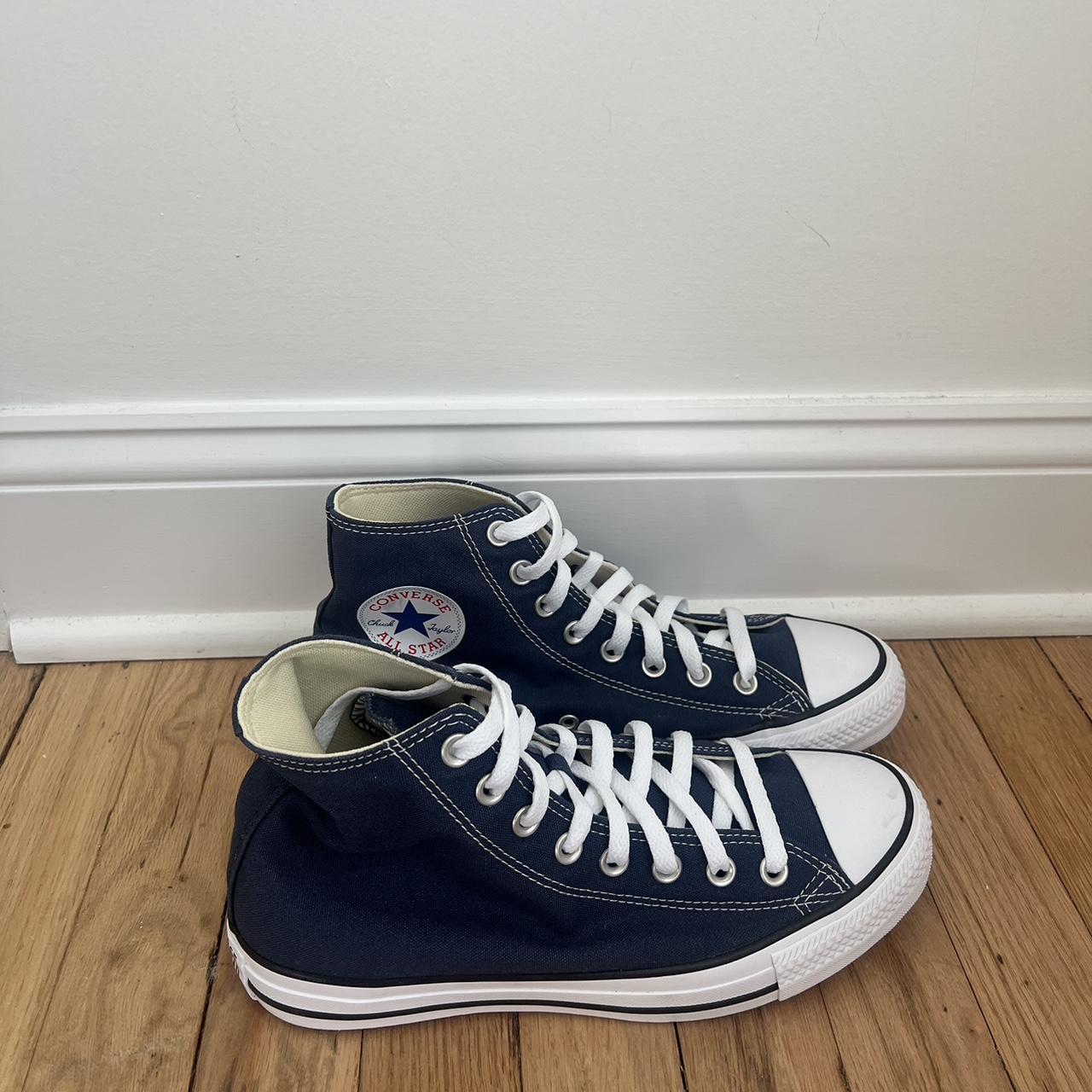 Navy blue Converse high top sneakers #converse #hightop | Depop