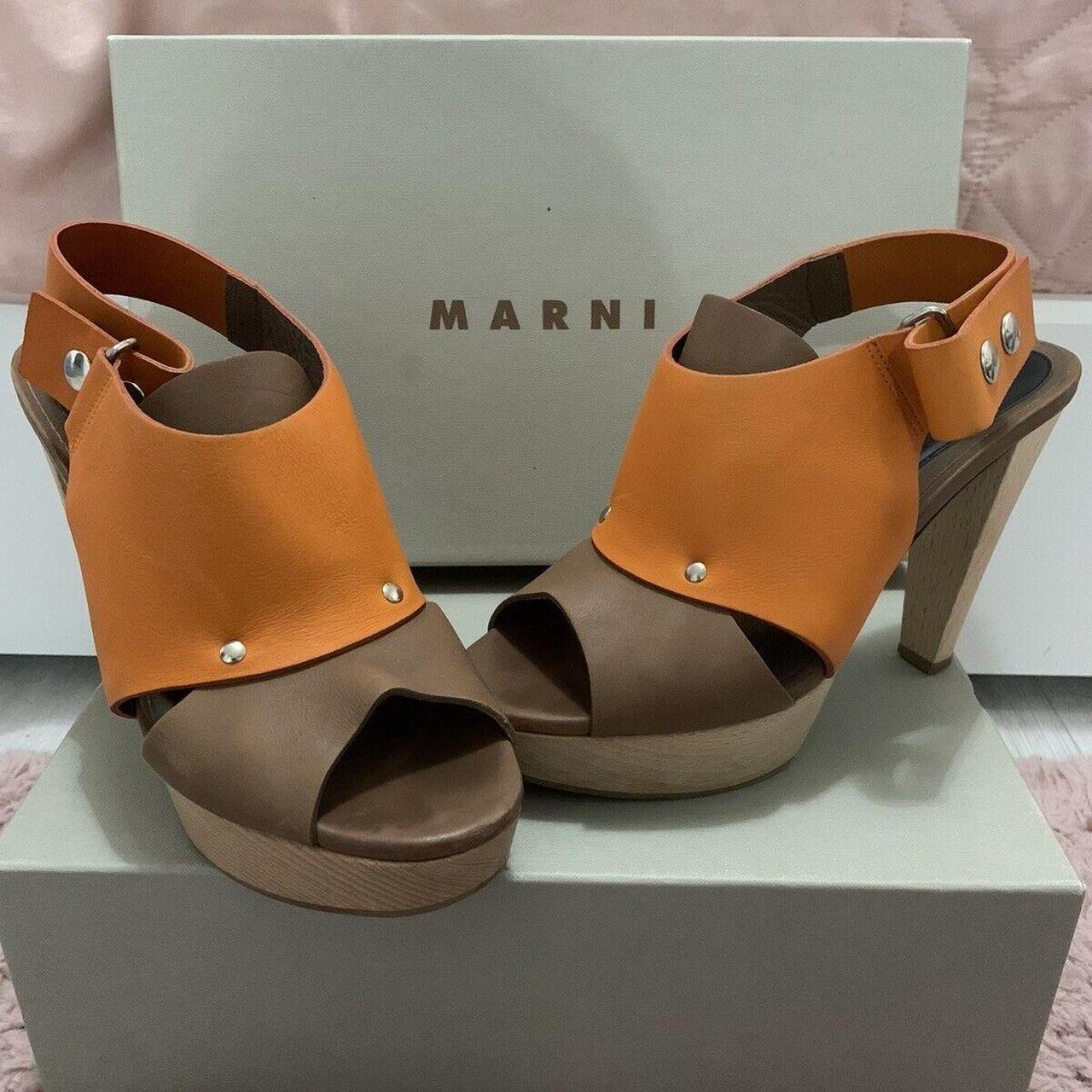 Marni Platform Wedge Leather Sandals Heels Pumps... - Depop