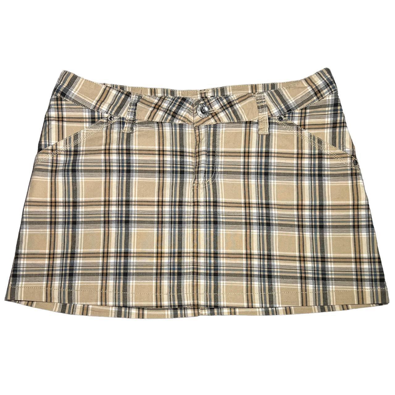 Vintage One Tuff Babe Studded Plaid Cotton Spandex... - Depop