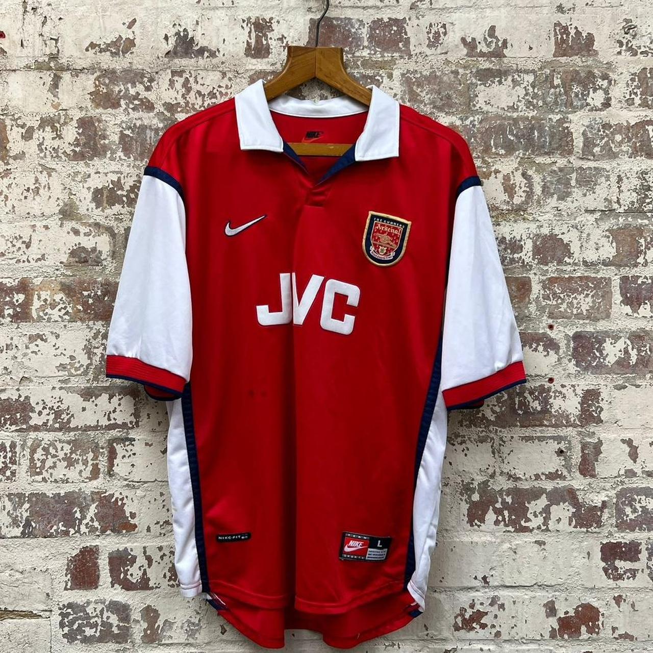 Vintage 1998-1999 Red Nike Arsenal Football Kit... - Depop