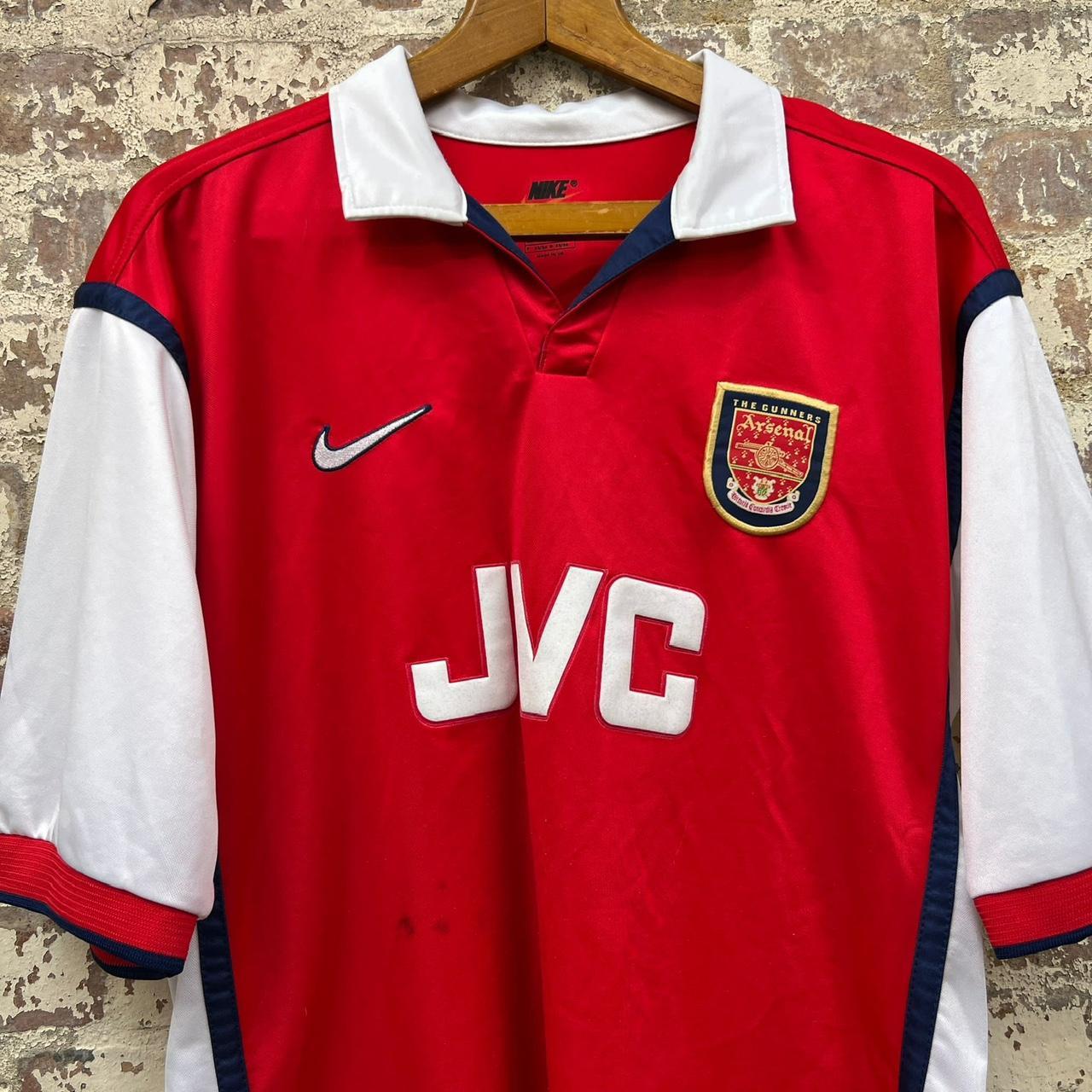 Vintage 1998-1999 Red Nike Arsenal Football Kit... - Depop