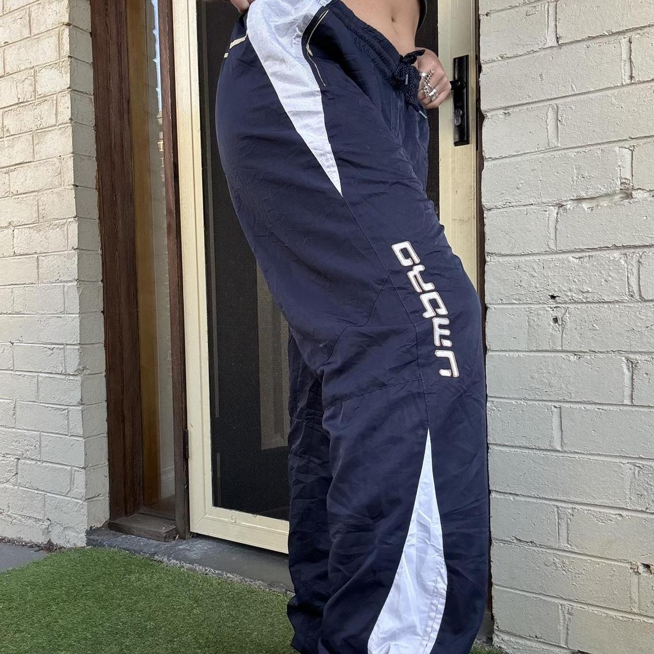 UMBRO 00s navy trackies 🥝 Wide leg and comfy Size... - Depop