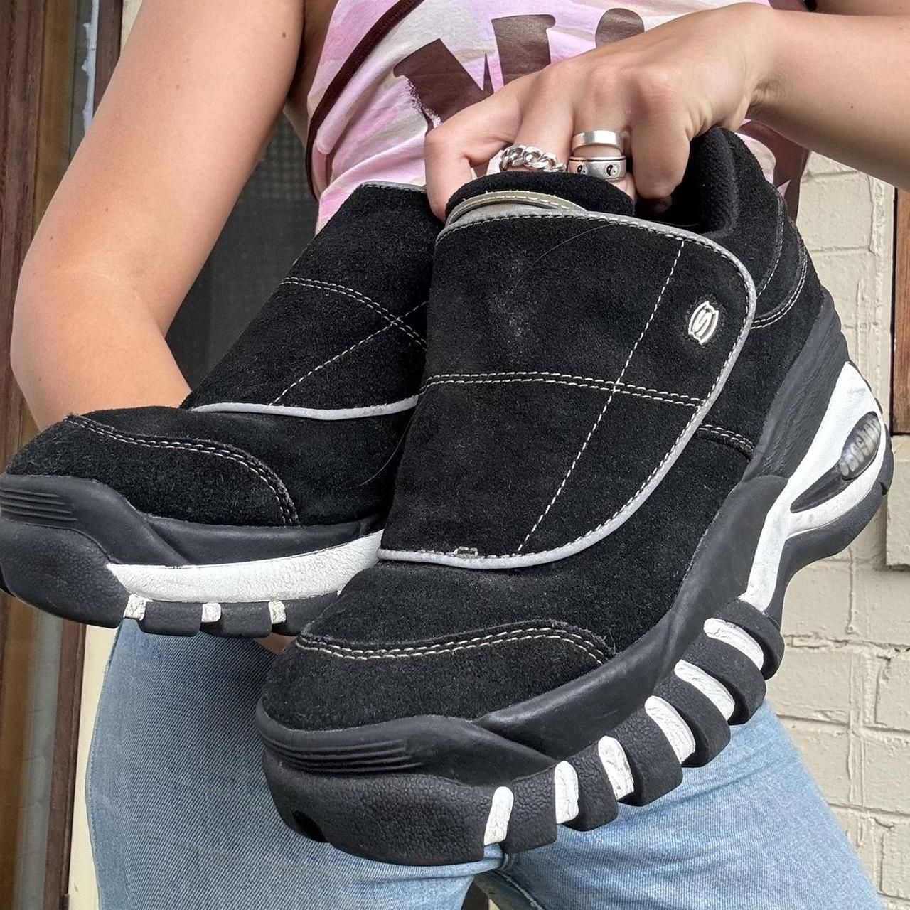 Insane y2k velcro skechers platforms 🖤 Old school... - Depop