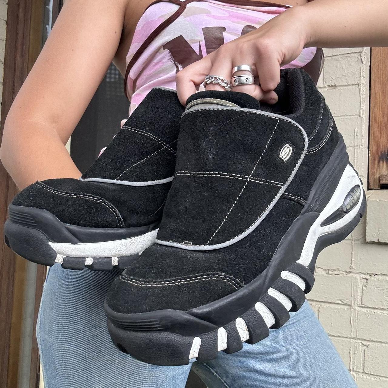 Insane y2k velcro skechers platforms 🖤 Old school... - Depop