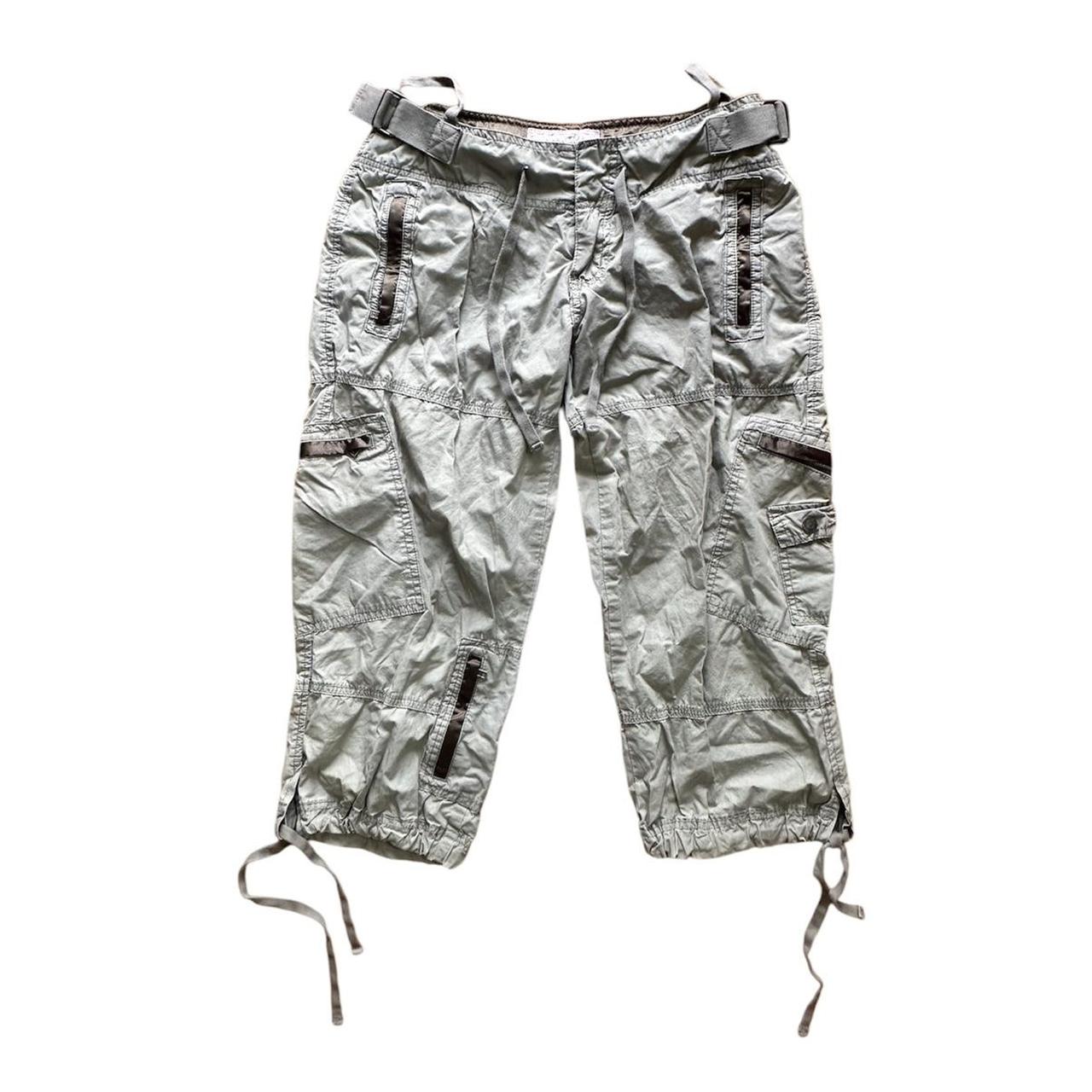 Abercrombie and fitch army green capris with straps... - Depop