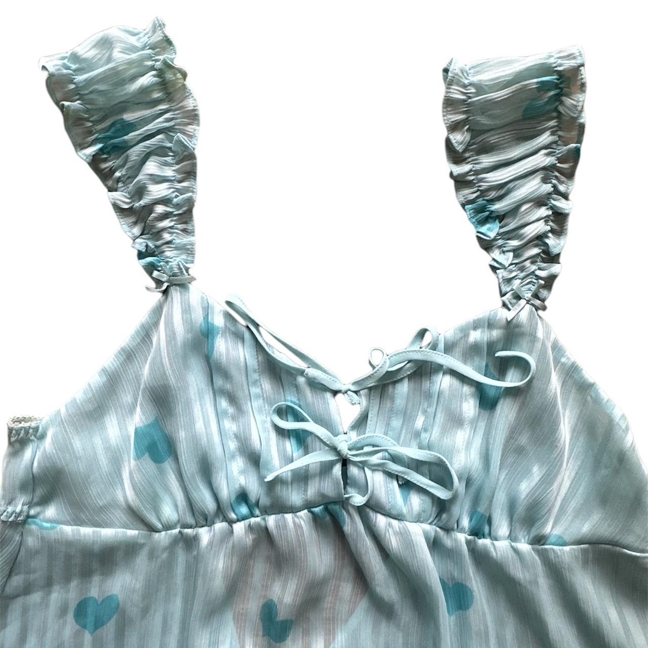 Betsy Johnson intimates light blue striped babydoll... - Depop