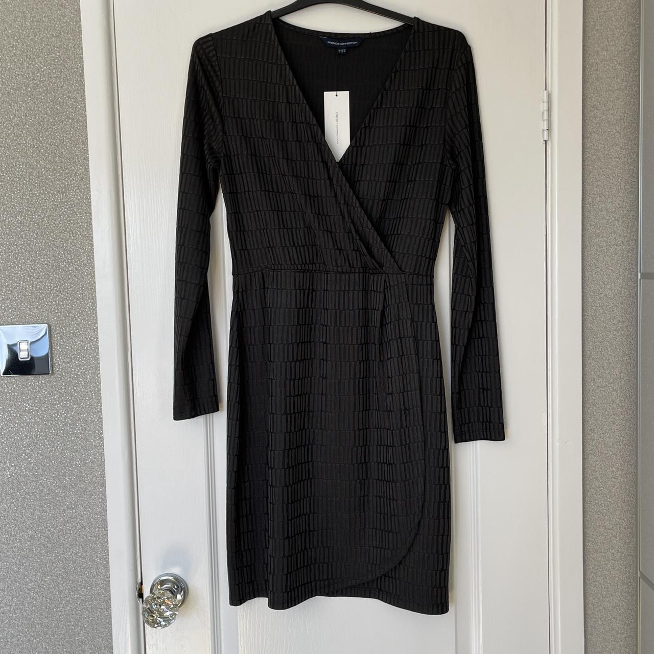 French connection black wrap dress in size 12. BRAND... - Depop