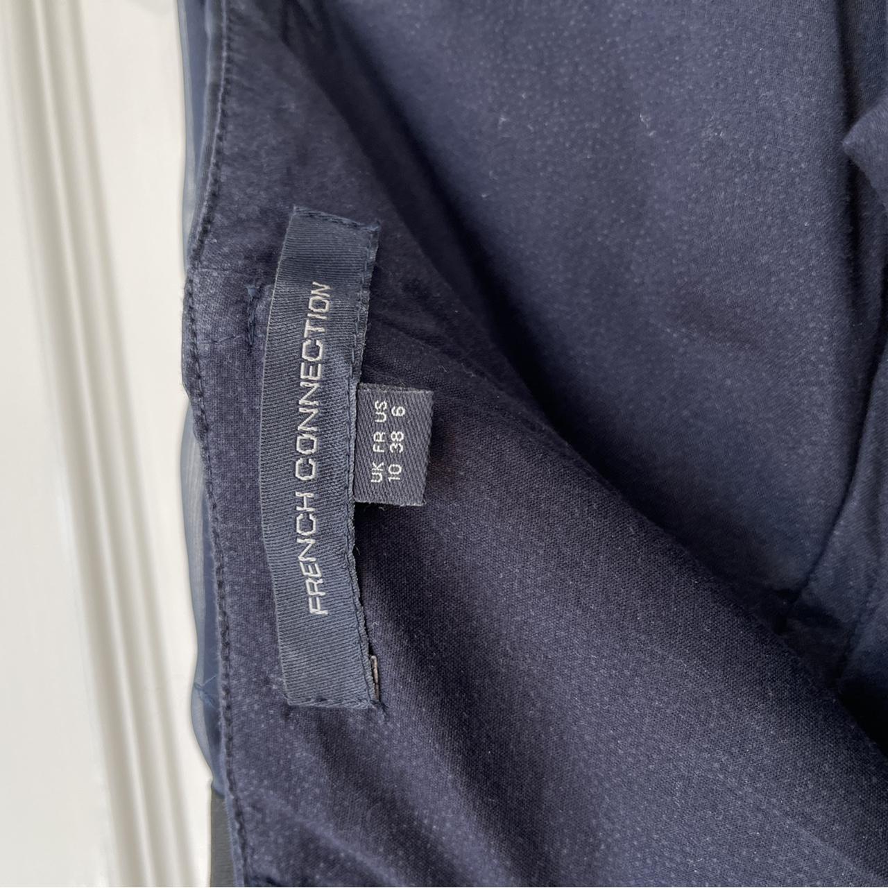 French connection navy bandeau mini dress with black... - Depop