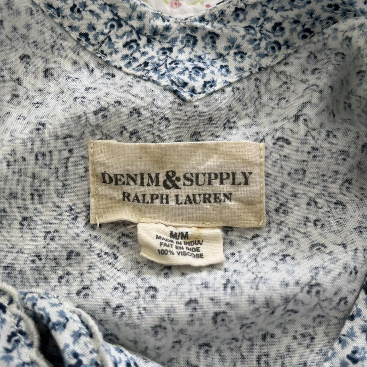 Vintage Ralph Lauren Denim & Supply blue floral cap... - Depop