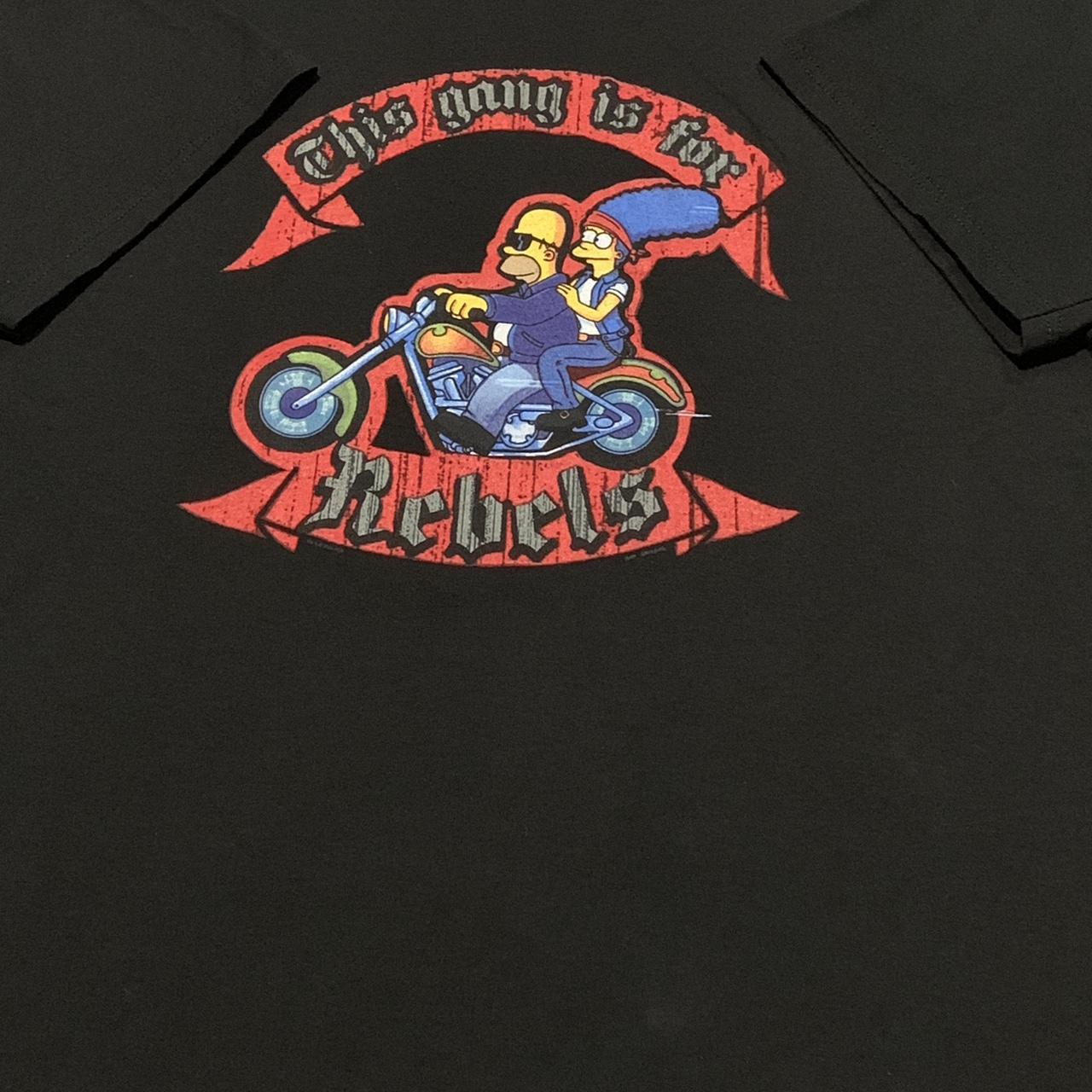 THE SIMPSONS TEE MOTORCYCLE REBELS 2000 DELTA... - Depop