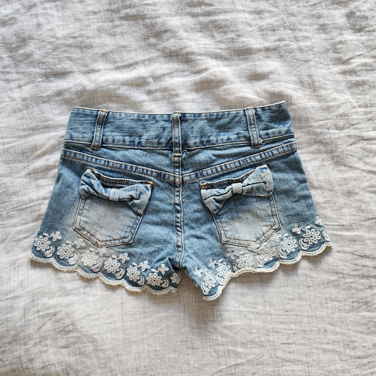 liz lisa denim lace low rise shorts! imported from... - Depop