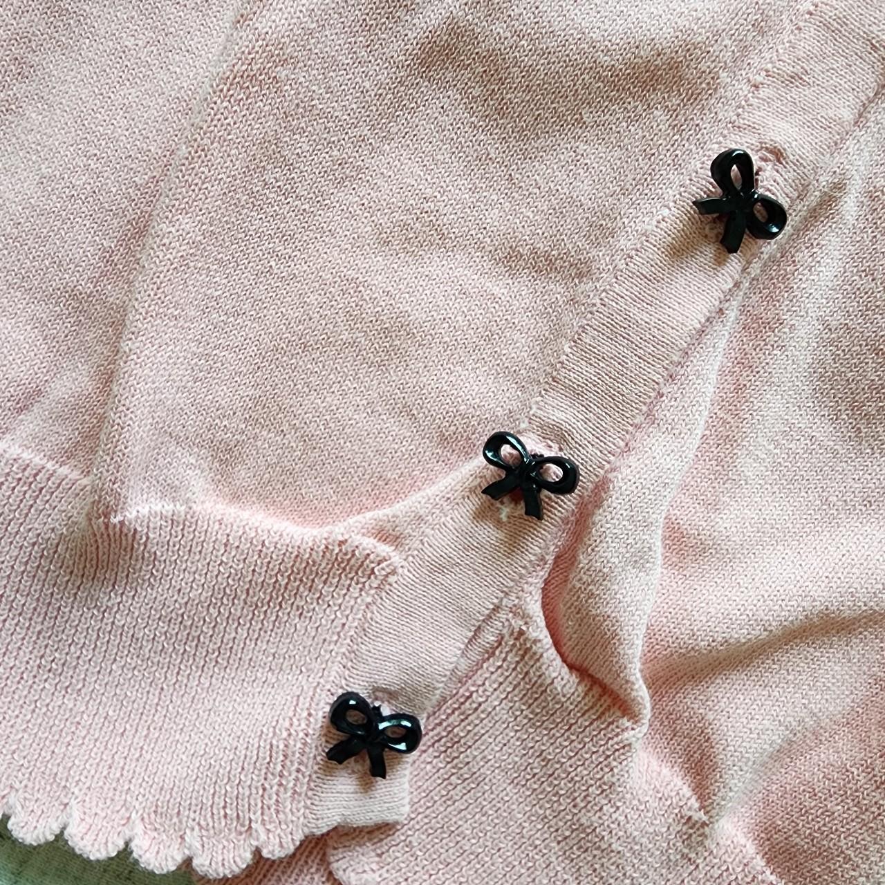coquette pink bow button up cardigan! imported from... | Depop
