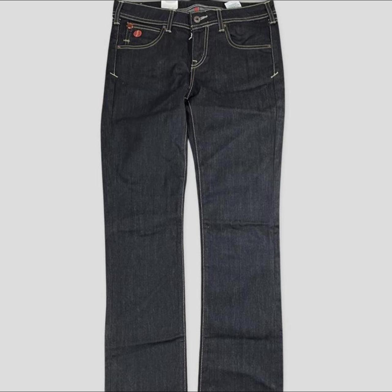 Evisu low waisted flare jeans £50 W29 l32 I’m a... - Depop