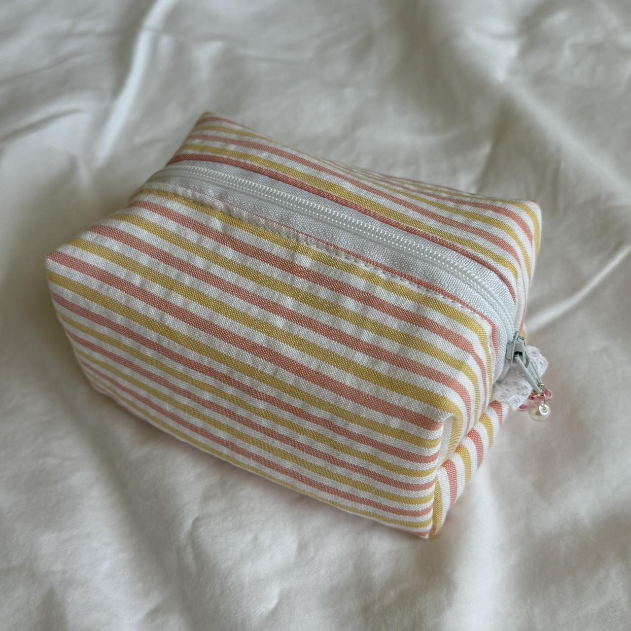 Candy Striped Box Pouch • Handmade, brand new •... | Depop