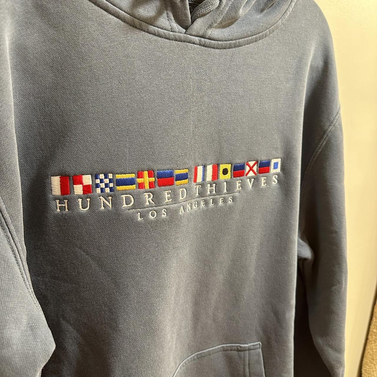 100 Thieves Flags Pullover Hoodie - Depop