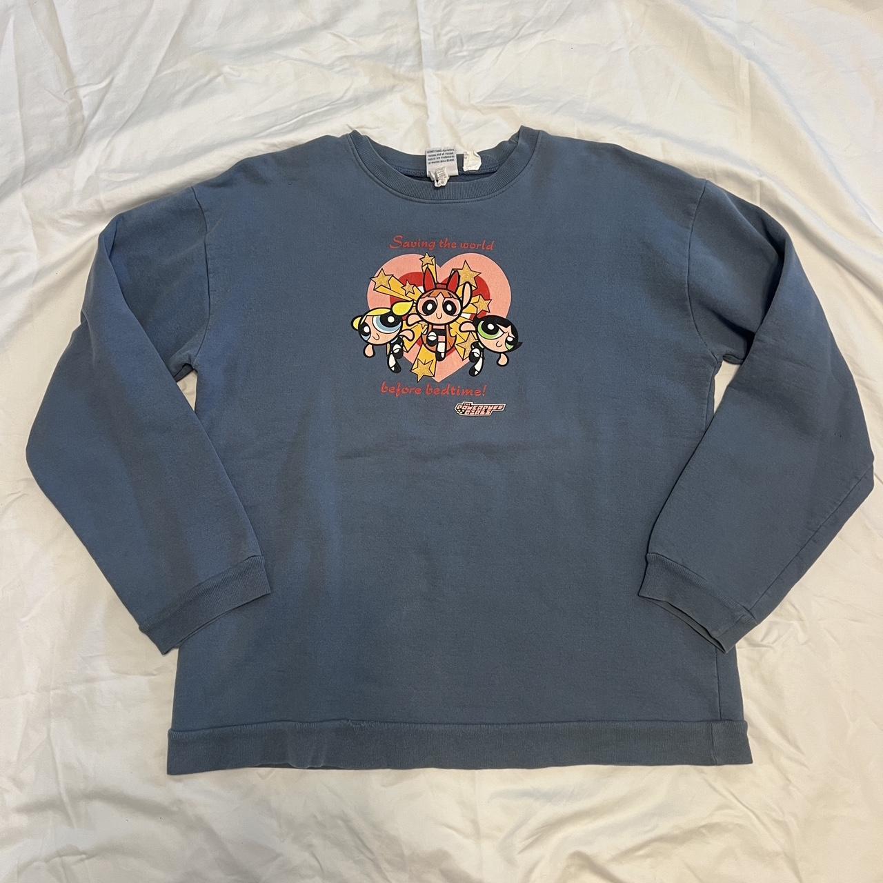 Vintage y2k Blue Powerpuff Girls crewneck... - Depop