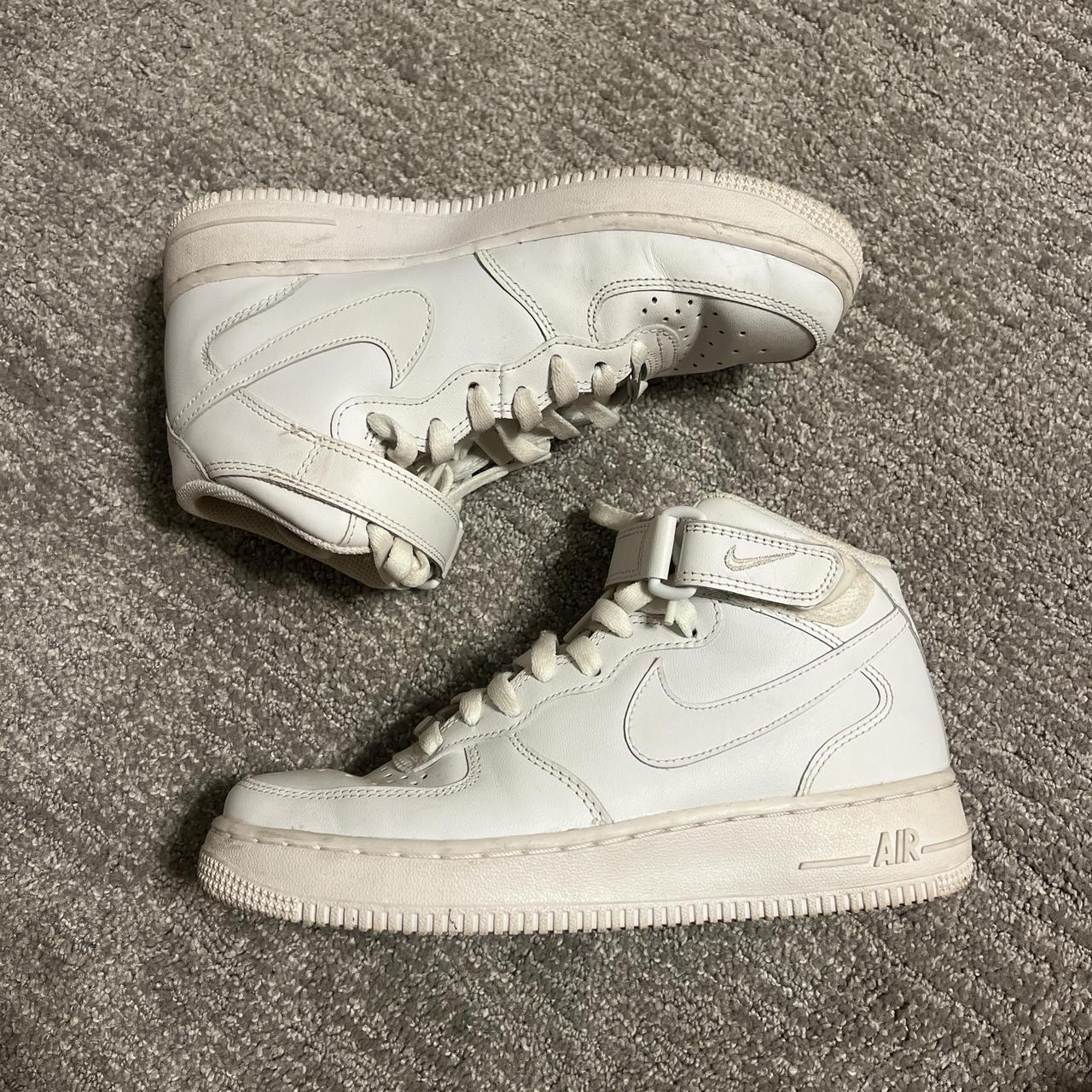 Nike Air Force 1 Mid '07 Triple White trainers,... | Depop