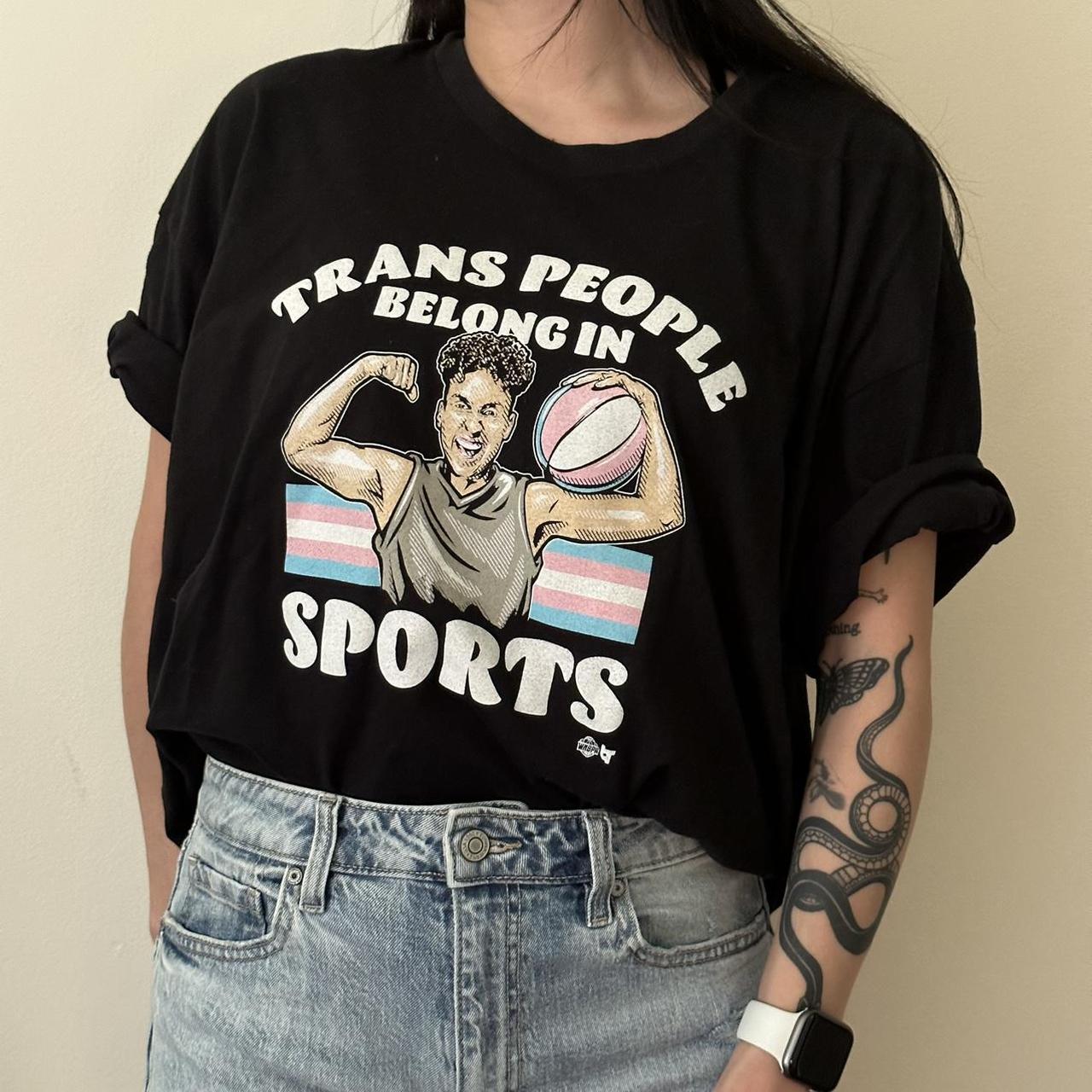 trans rights t shirt, fits like an XL (profit from... - Depop