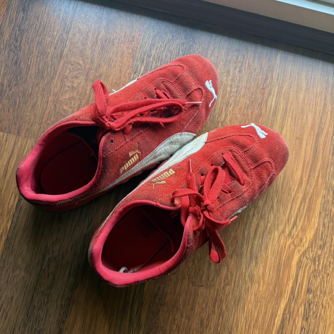 PUMA SPEEDCAT RED SUEDE SIZE 9 Need a clean with a... | Depop