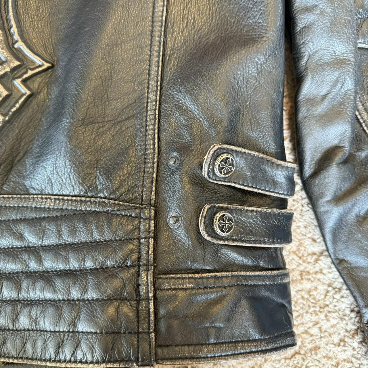Affliction limited edition leather jacket with... - Depop