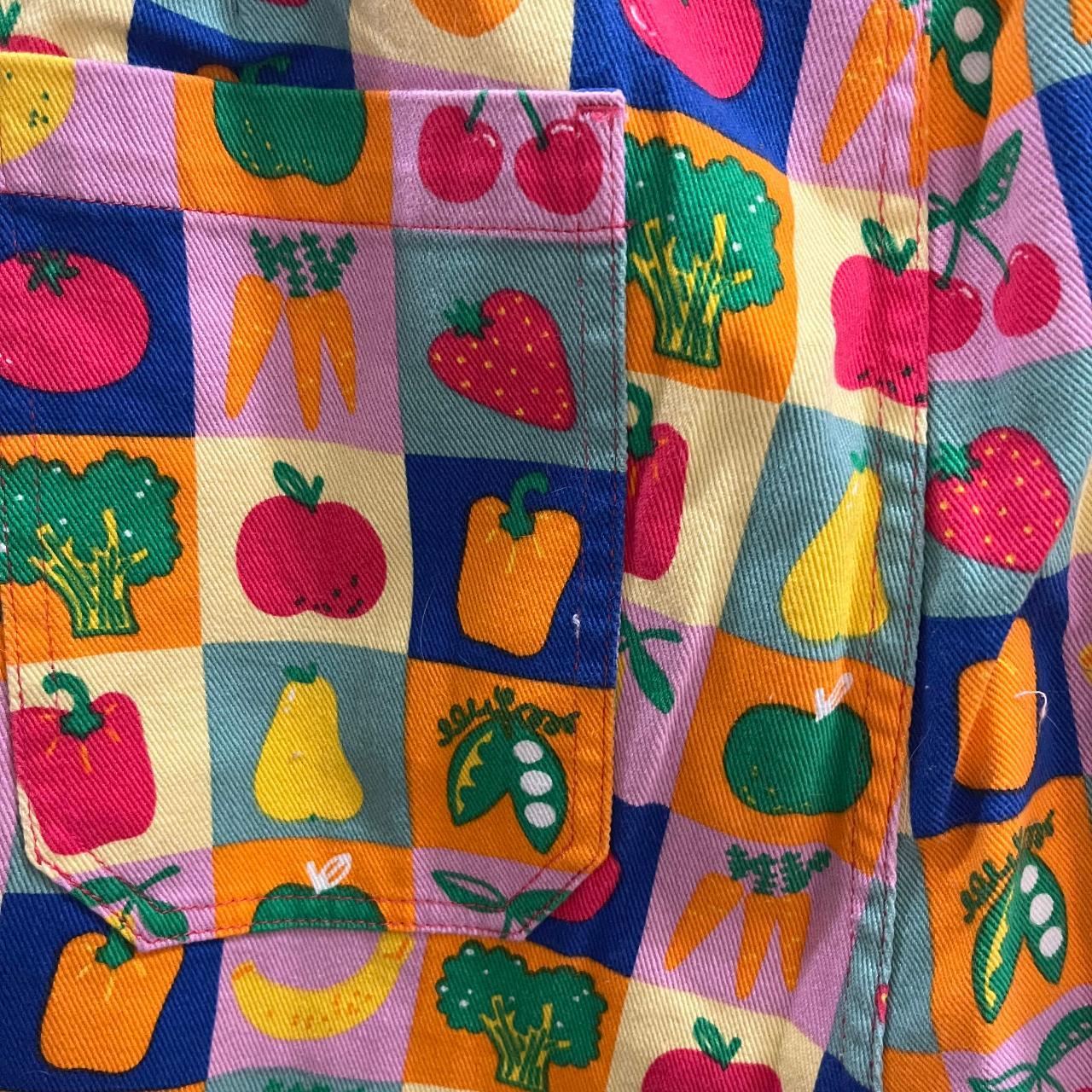 lucy and yak wide leg fruit print pants, limited... - Depop