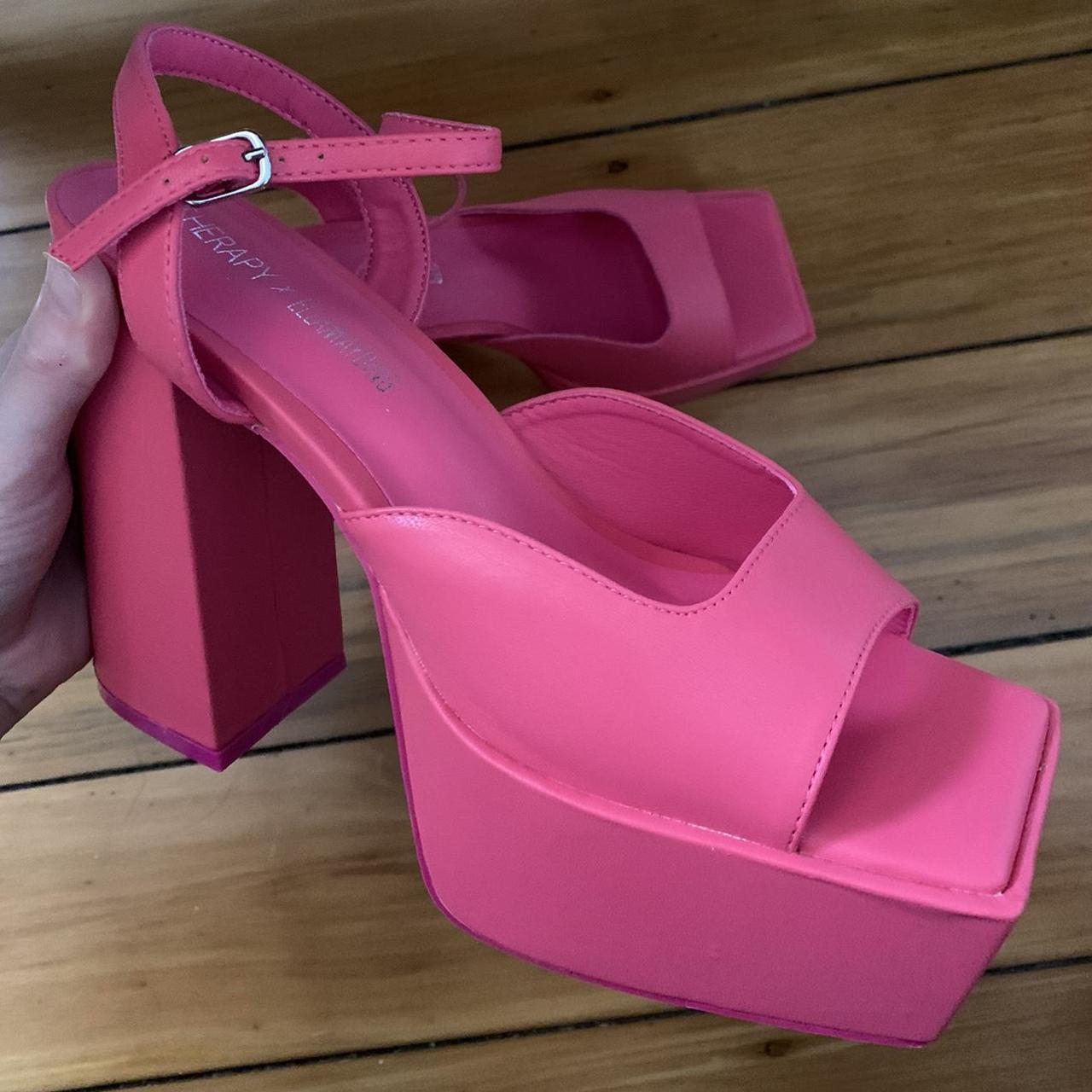 Therapy x Ella May Ding hot pink platforms. Size... - Depop