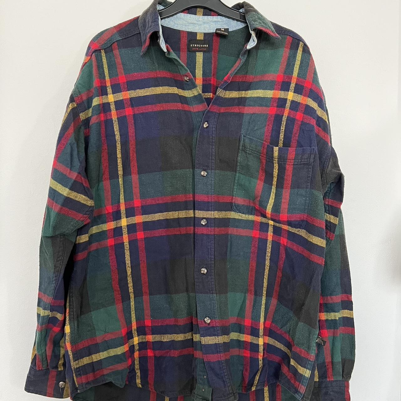 Vintage Multi-coloured check flannel shirt. Super... - Depop