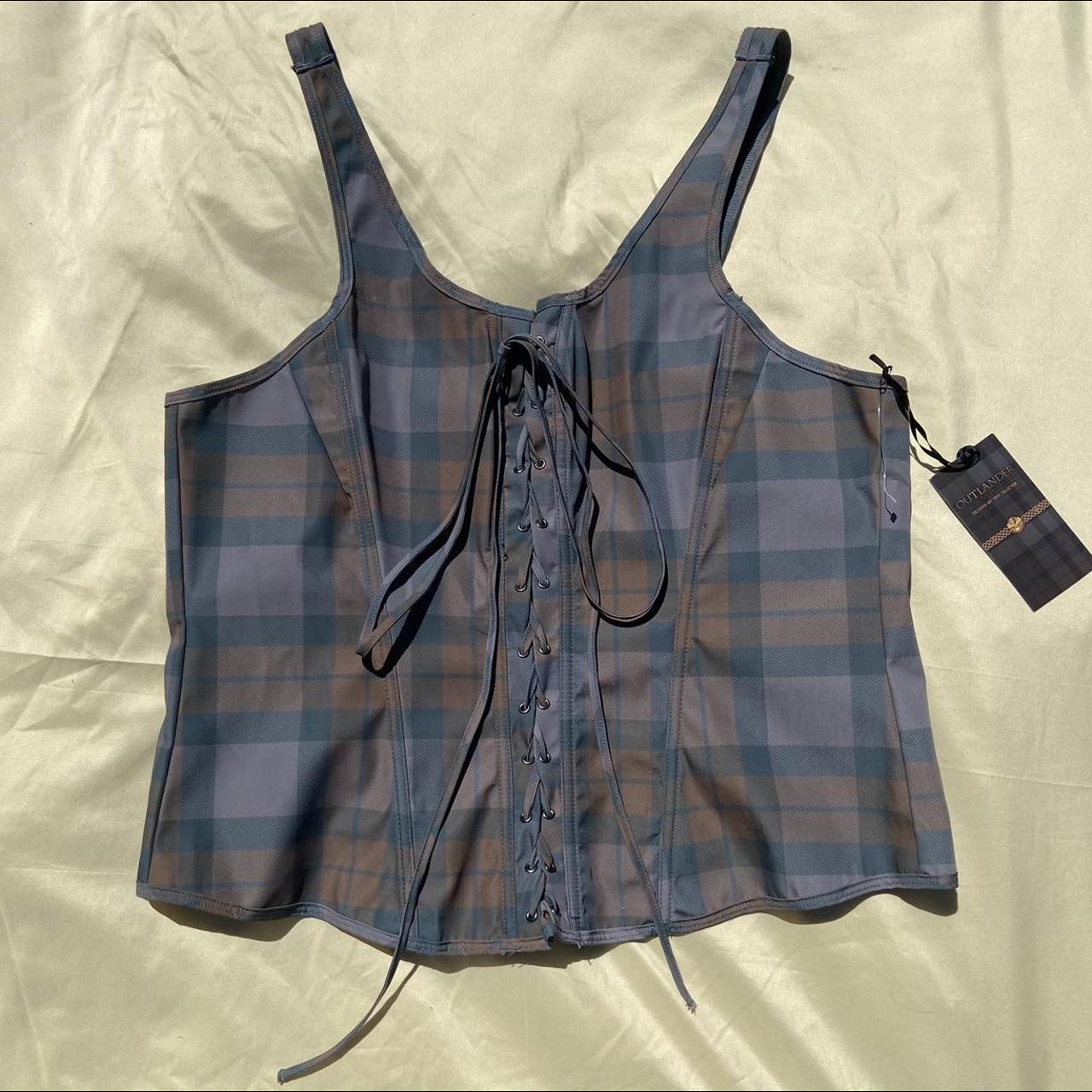 NWT Outlander Tartan Lace-Up Corset Hot Topic... - Depop