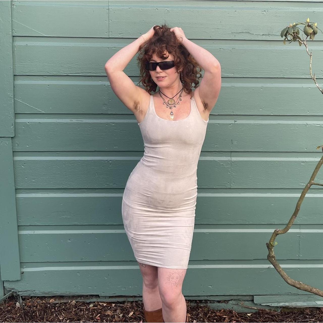 Super sexy suede pale gray body con midi dress 🪩... - Depop