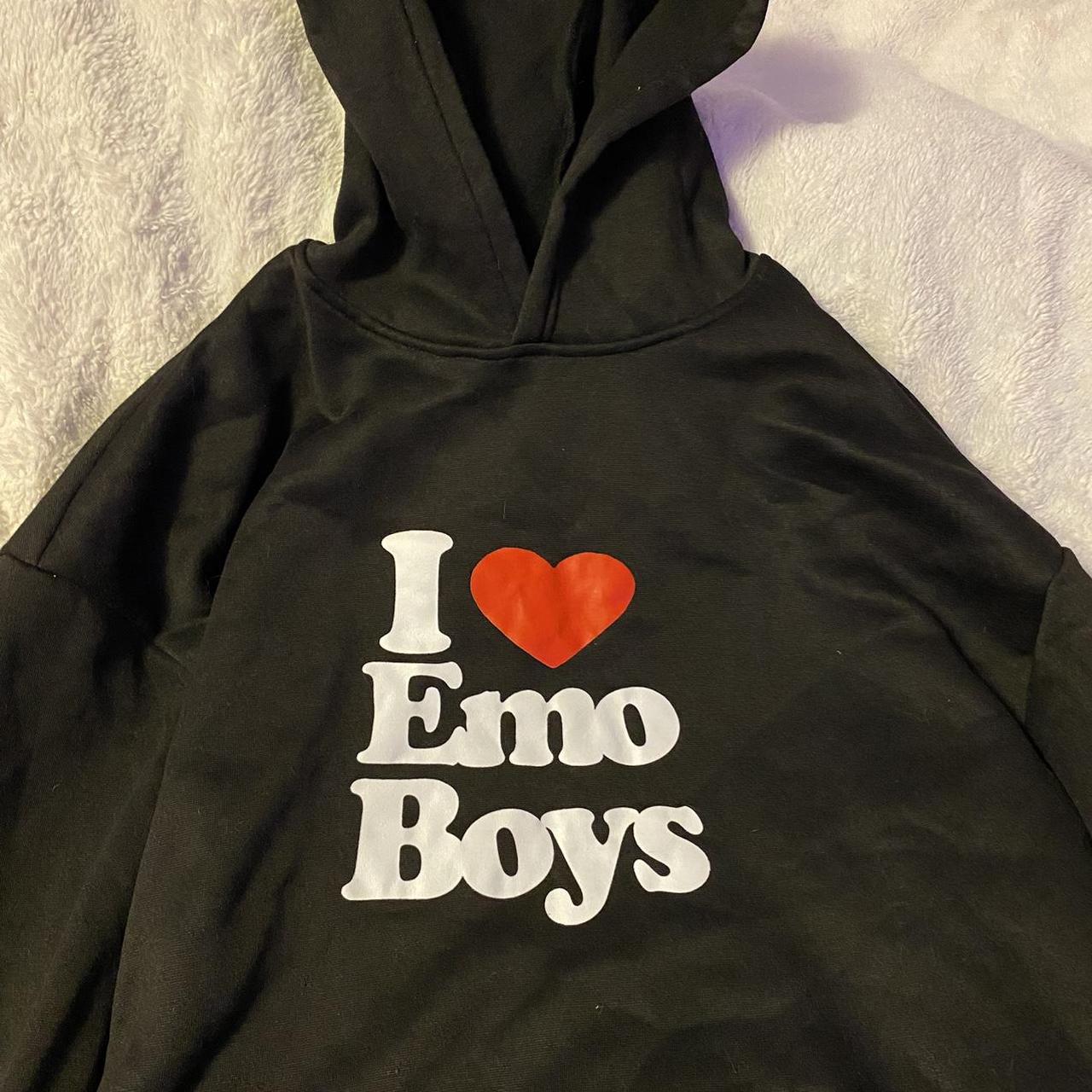 I love emo boys hoodie -bust 46 inch -length 28... - Depop