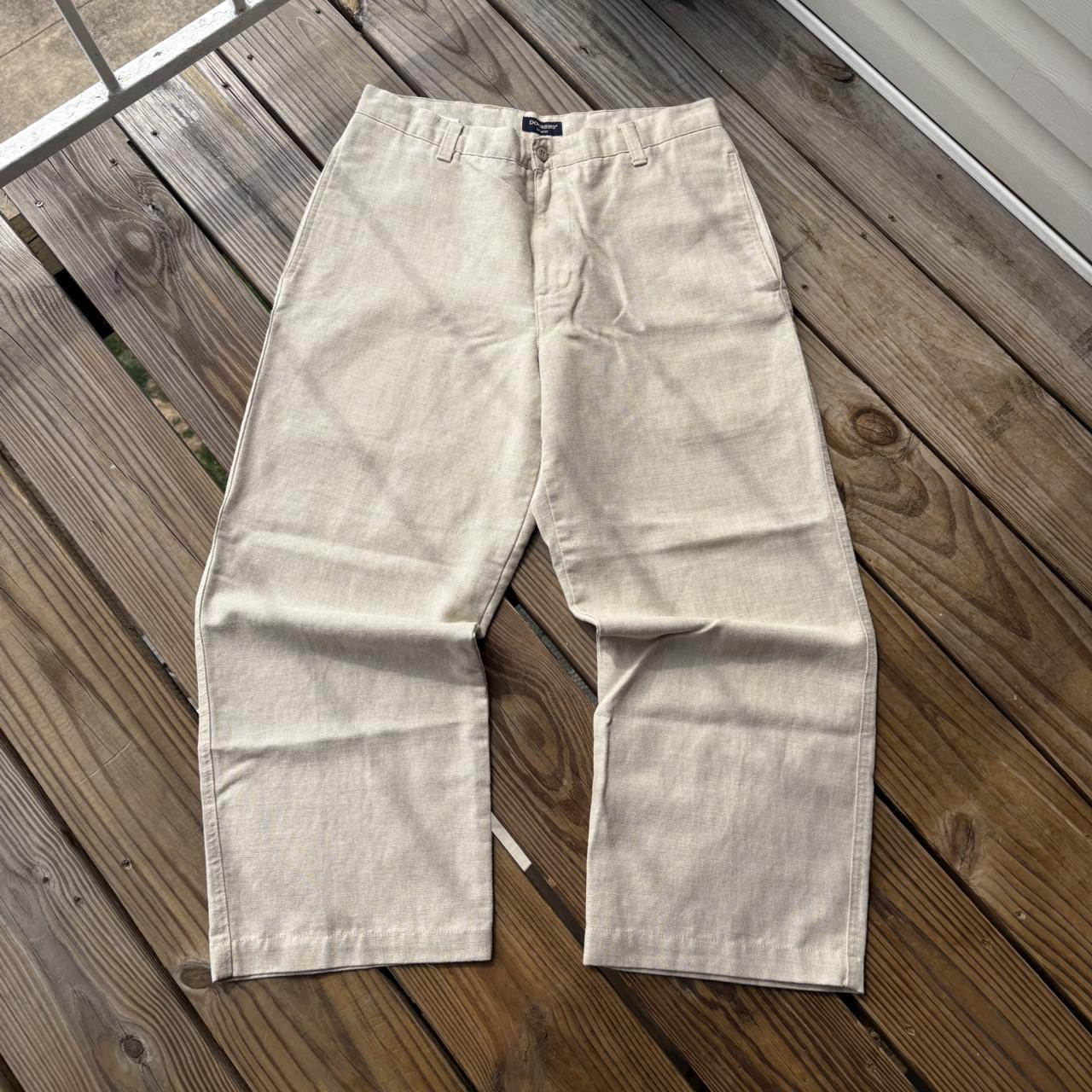 Vintage Dockers Wide Leg Cropped Linen Pants (Tagged... | Depop