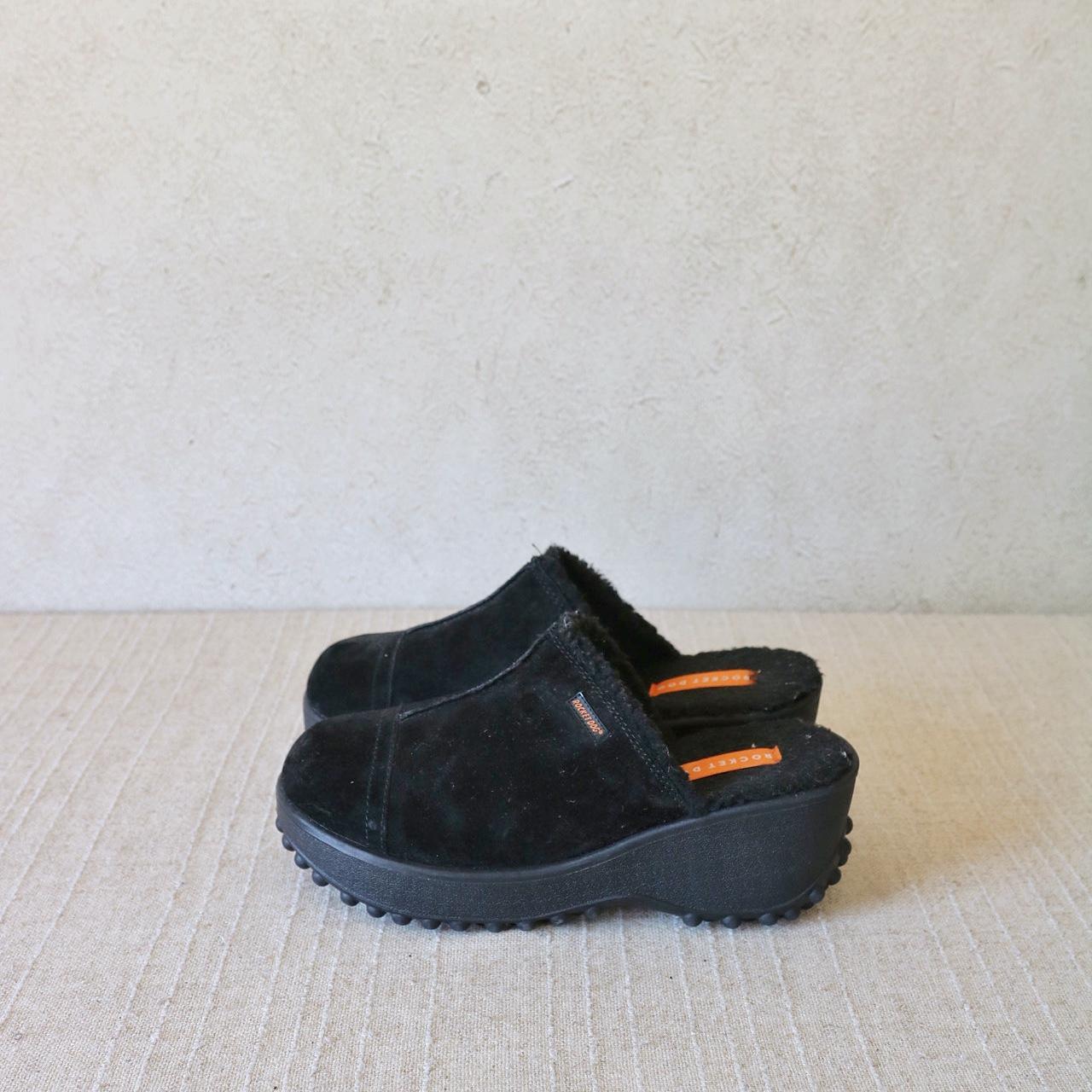 Vtg 00s Goth Grunge Platform Suede Leather Clogs in... - Depop